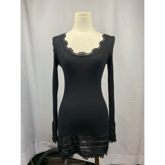Rosemunde | Tops | Womens Rosemunde Black Long Sleeve Lace Top Size M ...